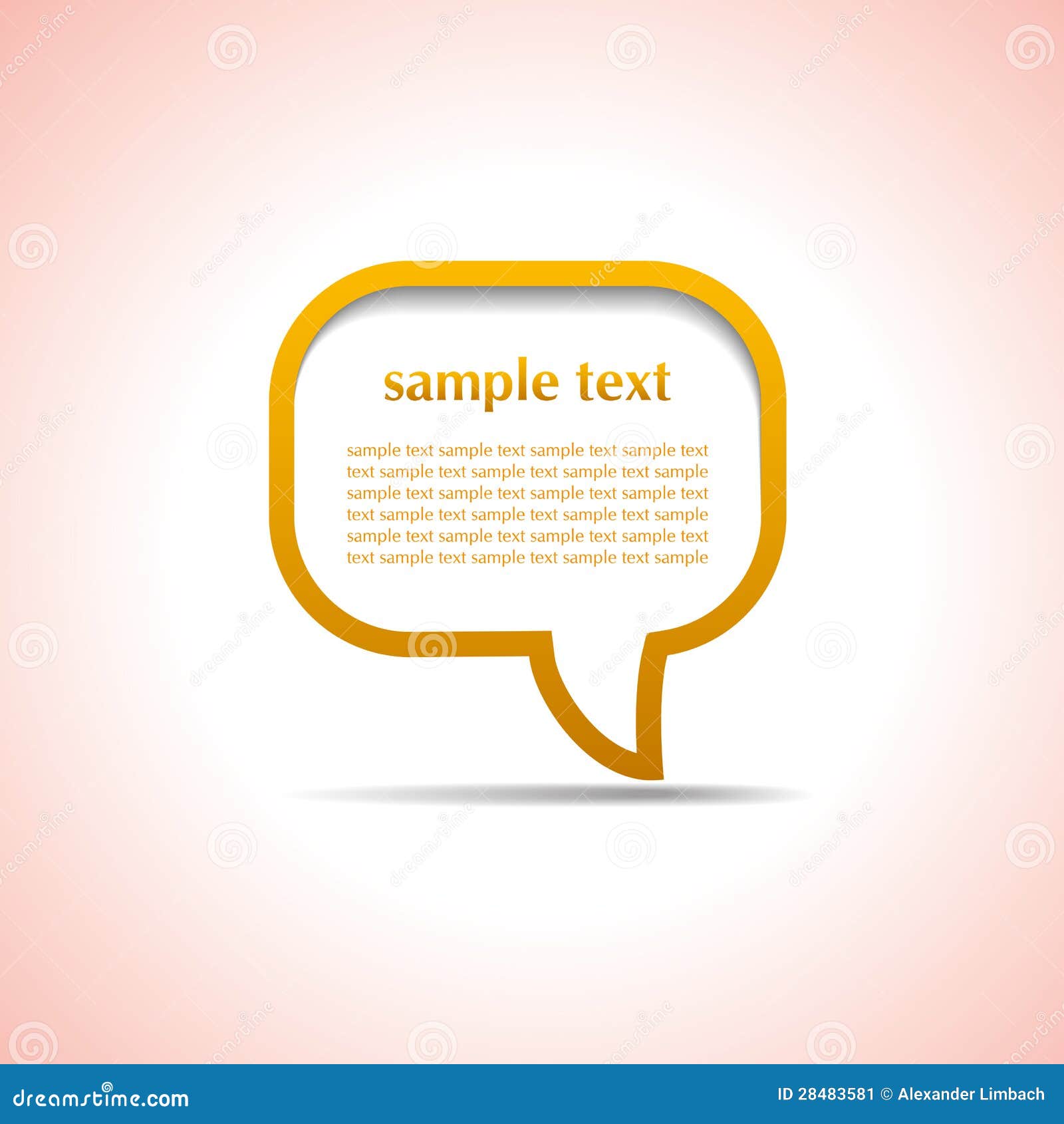 Orange Speech Bubble stock vector. Illustration of buble - 28483581