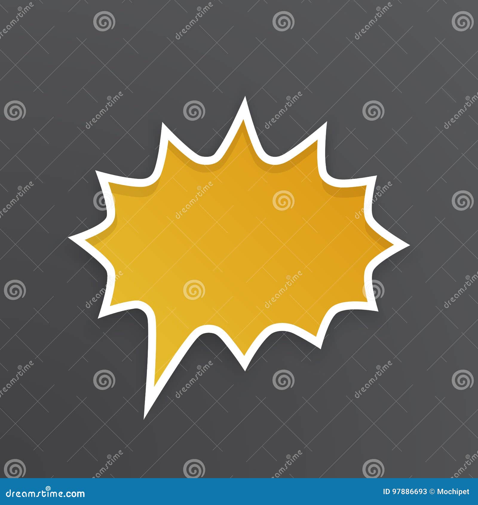 Orange Speech Bubble for Scream at Rounded Barbed Shape Stock Vector ...