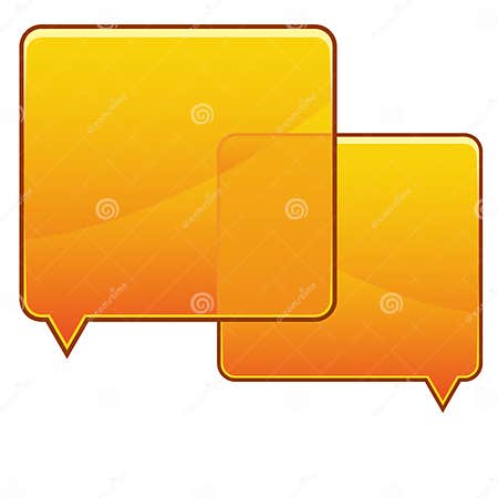 Orange Speech Bubbles stock vector. Illustration of couple - 15407260