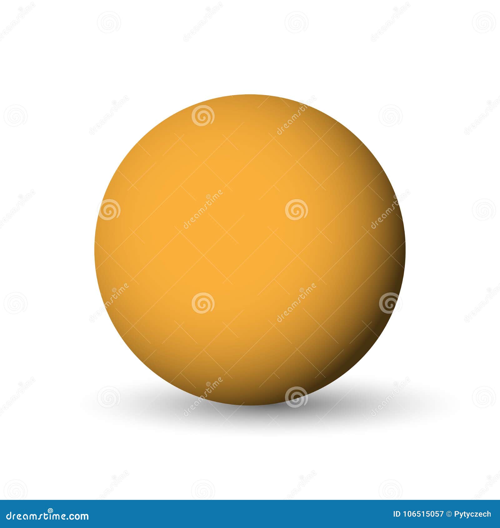 Orange Sphere, Ball or Orb. 3D Vector Object with Dropped Shadow on ...