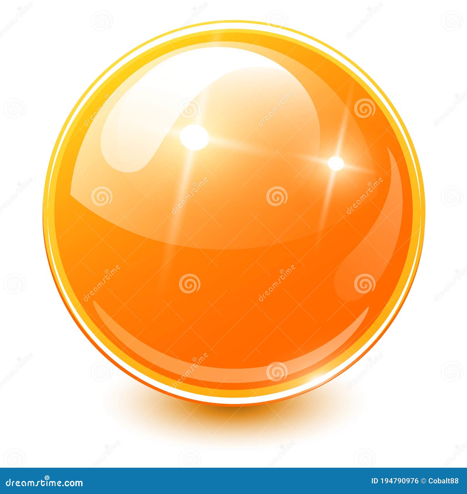 Orange Sphere 3D Shiny Icon Stock Vector - Illustration of glitter ...