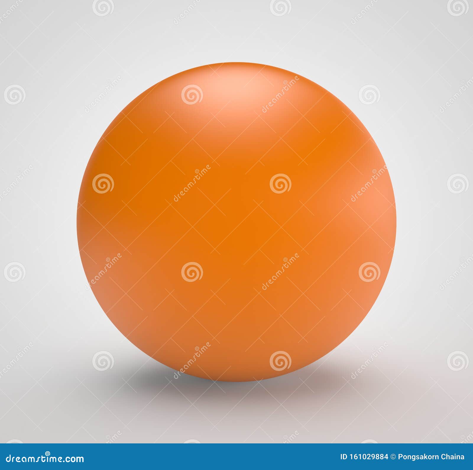 Orange Sphere Isolated on White Background 3D Rendering Stock ...