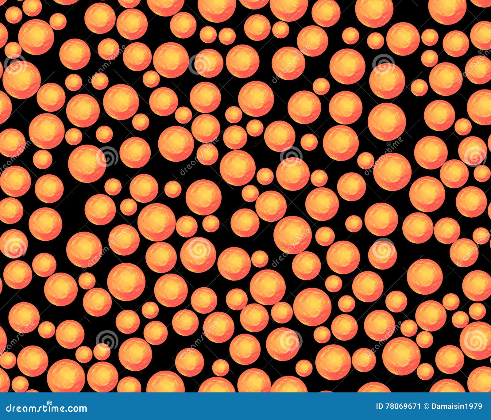 Orange Spheres with Forms on Black Background Stock Image - Image of ...
