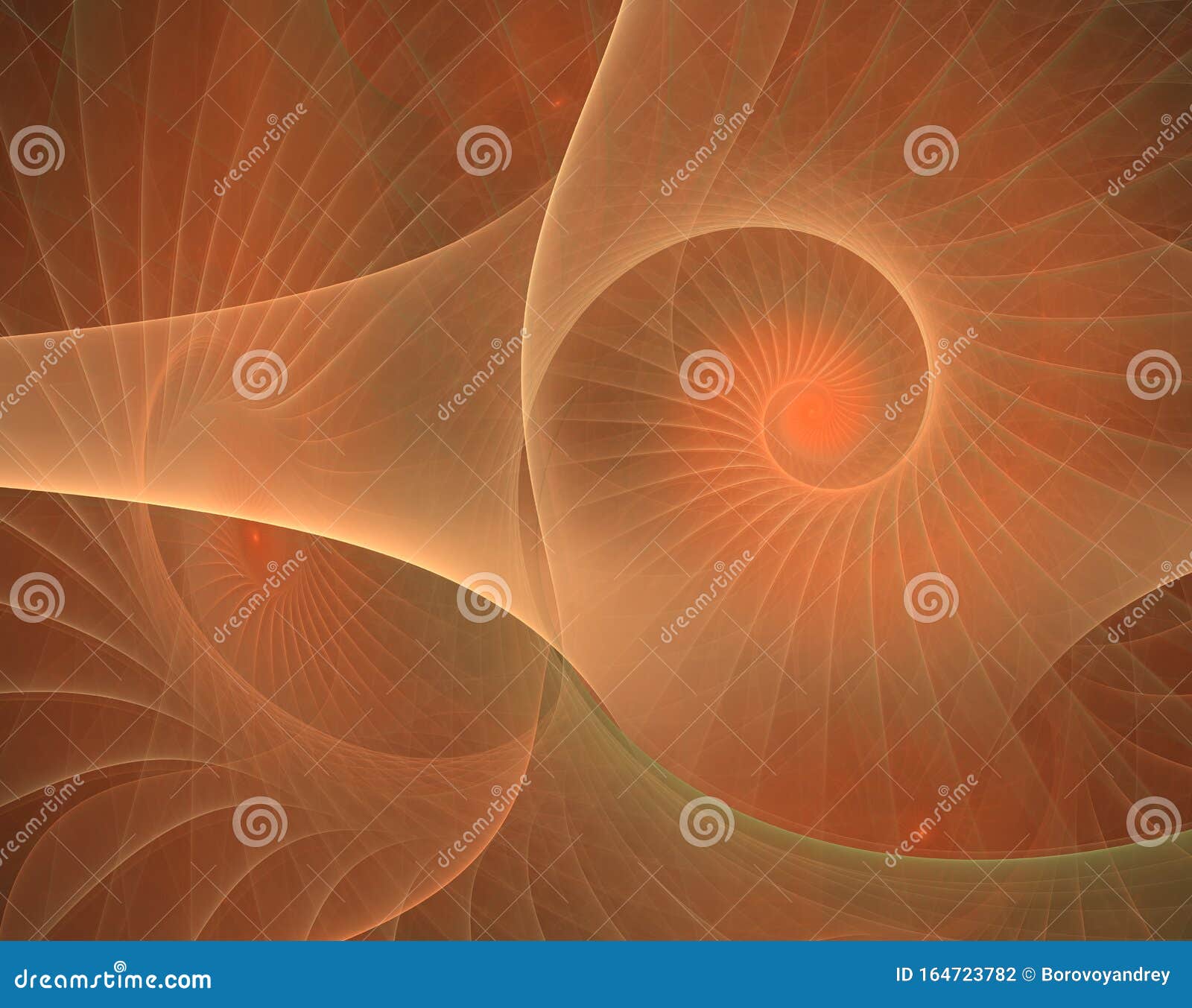Orange Spiral Digital Art. an Abstract Computer Generated Modern Spiral ...