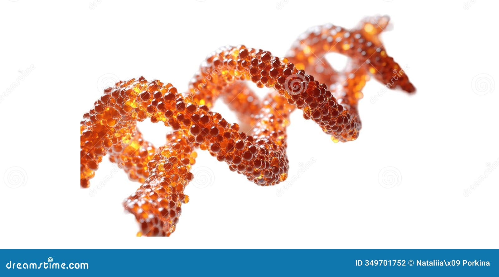 Orange Spiral DNA Structure Made of Small Spheres Isolated on ...