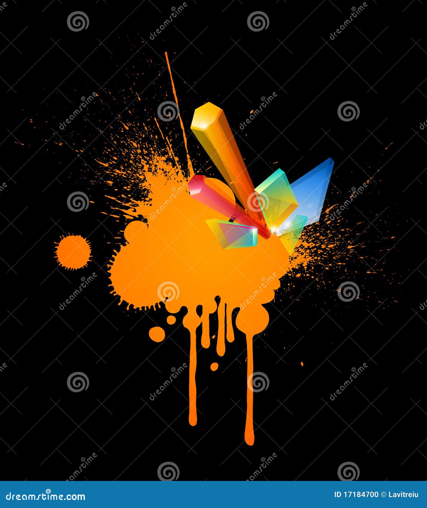 Orange splash stock vector. Illustration of orange, abstract - 17184700