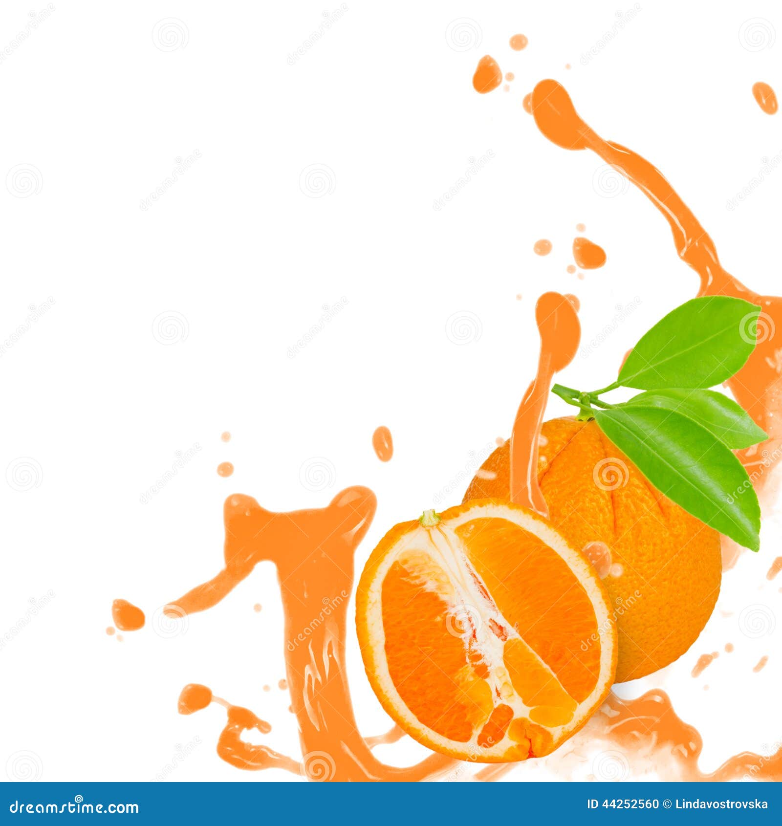 Orange splash stock photo. Image of natural, green, bright - 44252560