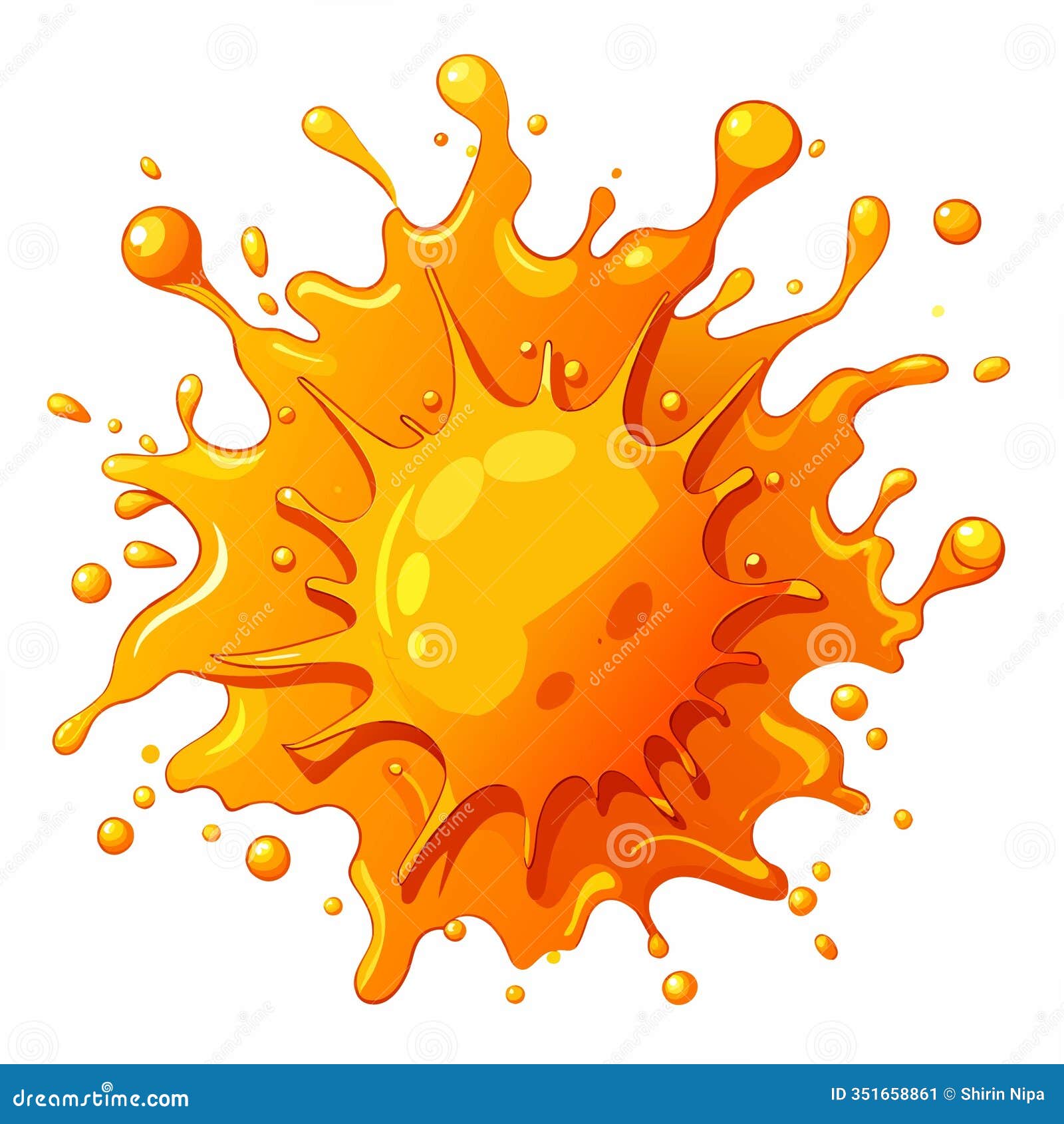 Orange Splash Vector stock vector. Illustration of food - 351658861