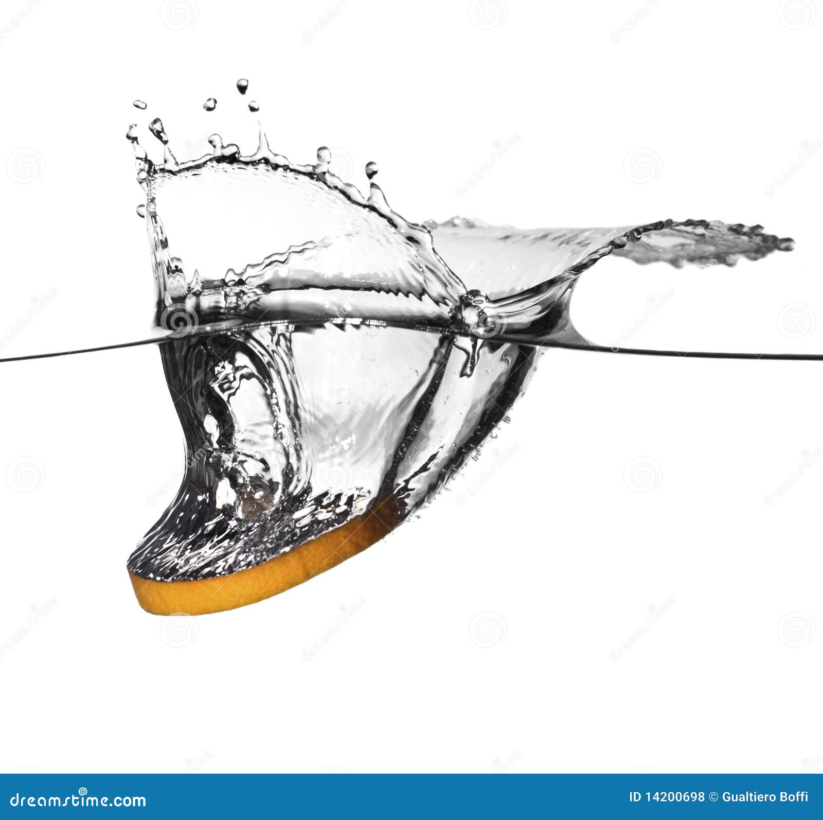 Orange splash in water stock photo. Image of macro, fresh - 14200698