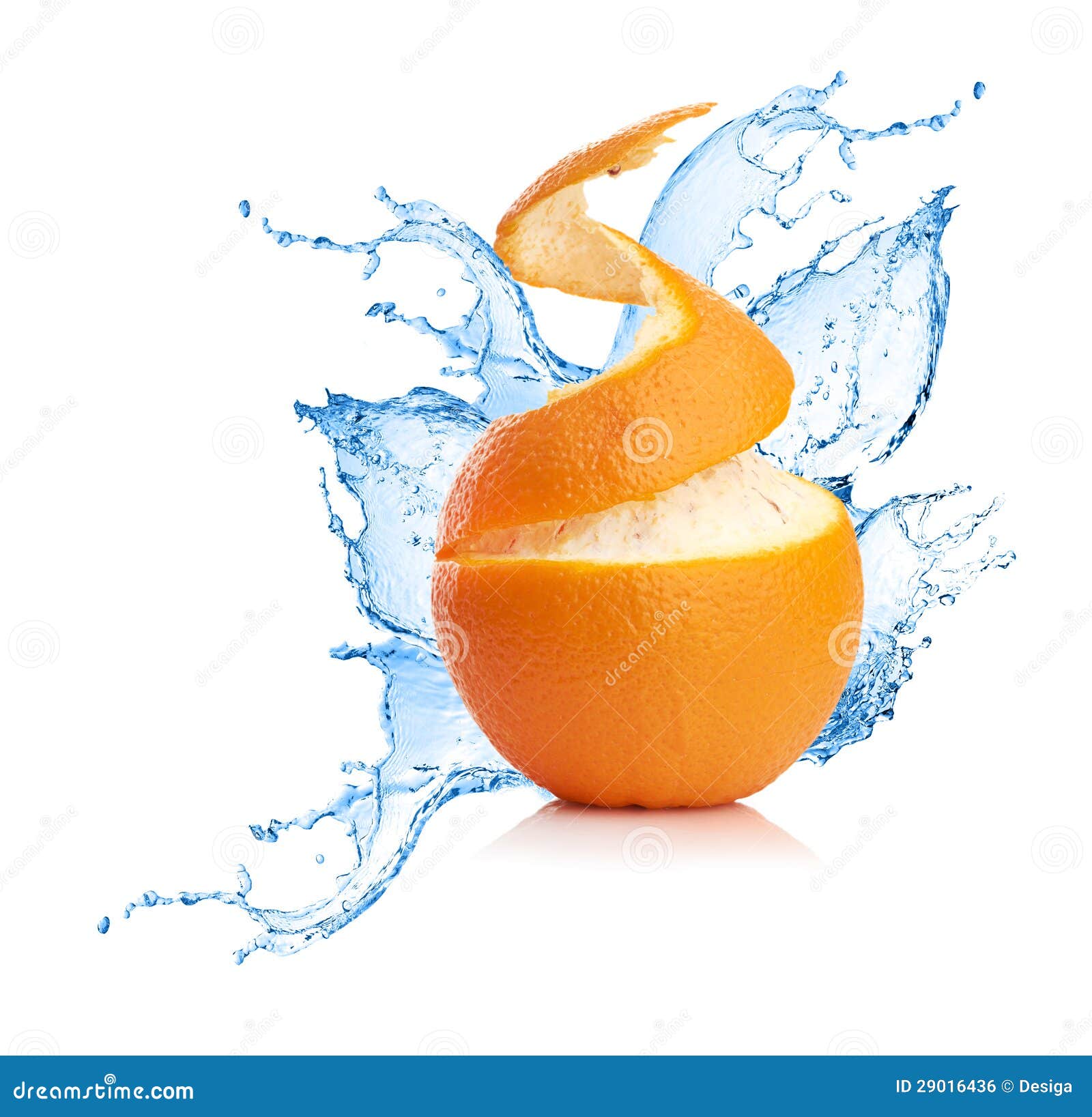 Orange in Splash of Water Isolated Stock Photo - Image of ingredient ...