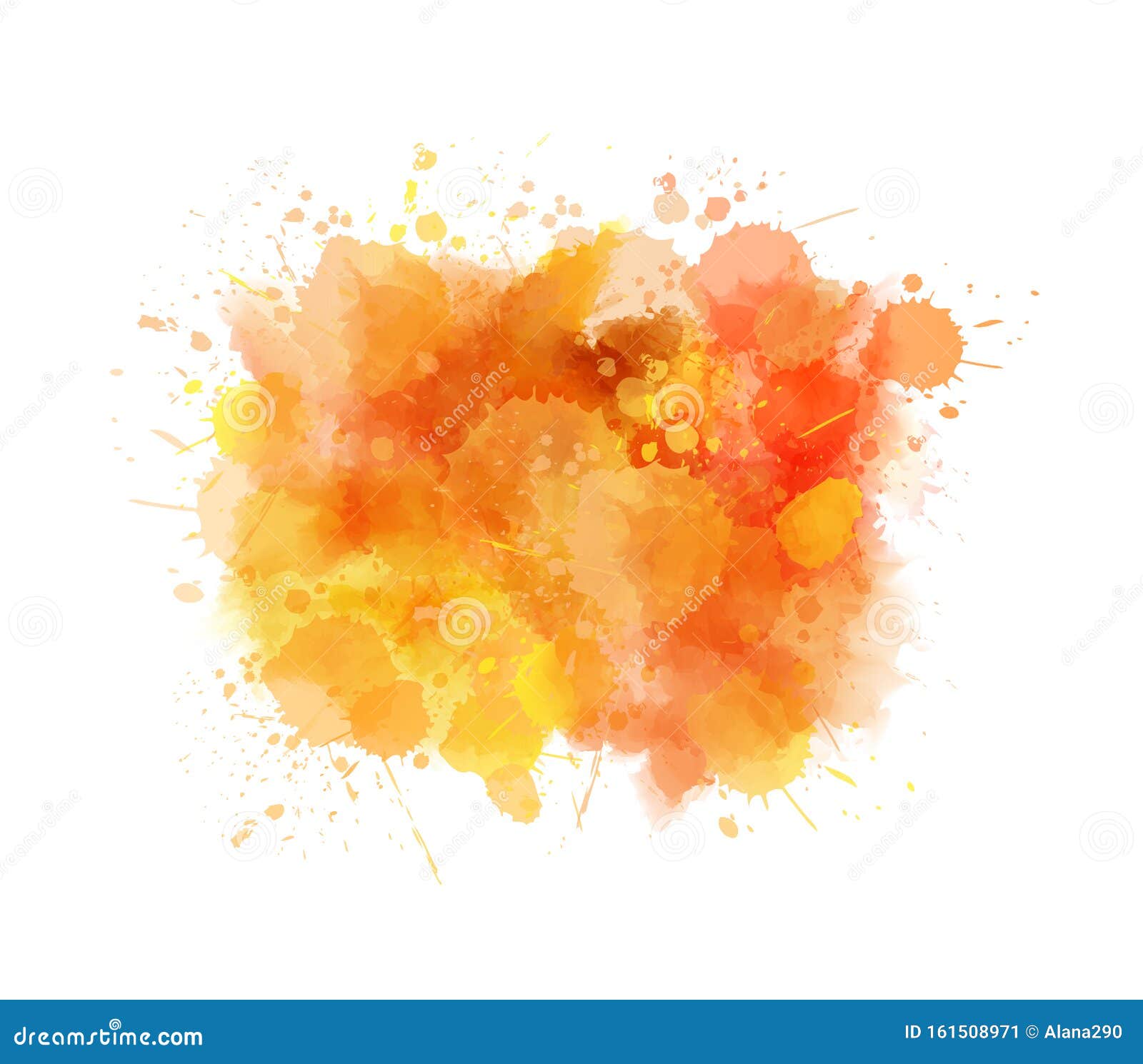 Orange Splash Watercolor Blot Stock Vector - Illustration of blot ...