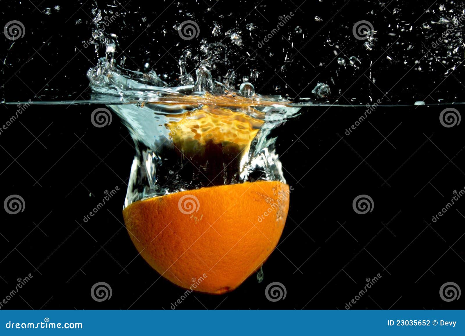 Orange Splashing into Water Stock Photo - Image of contrasting, sweet ...