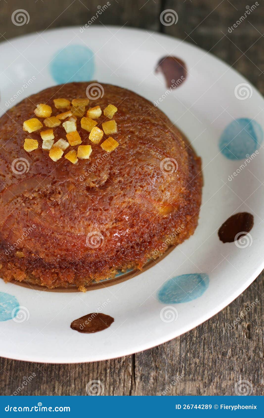 Orange sponge pudding stock image. Image of plate, pastry - 26744289