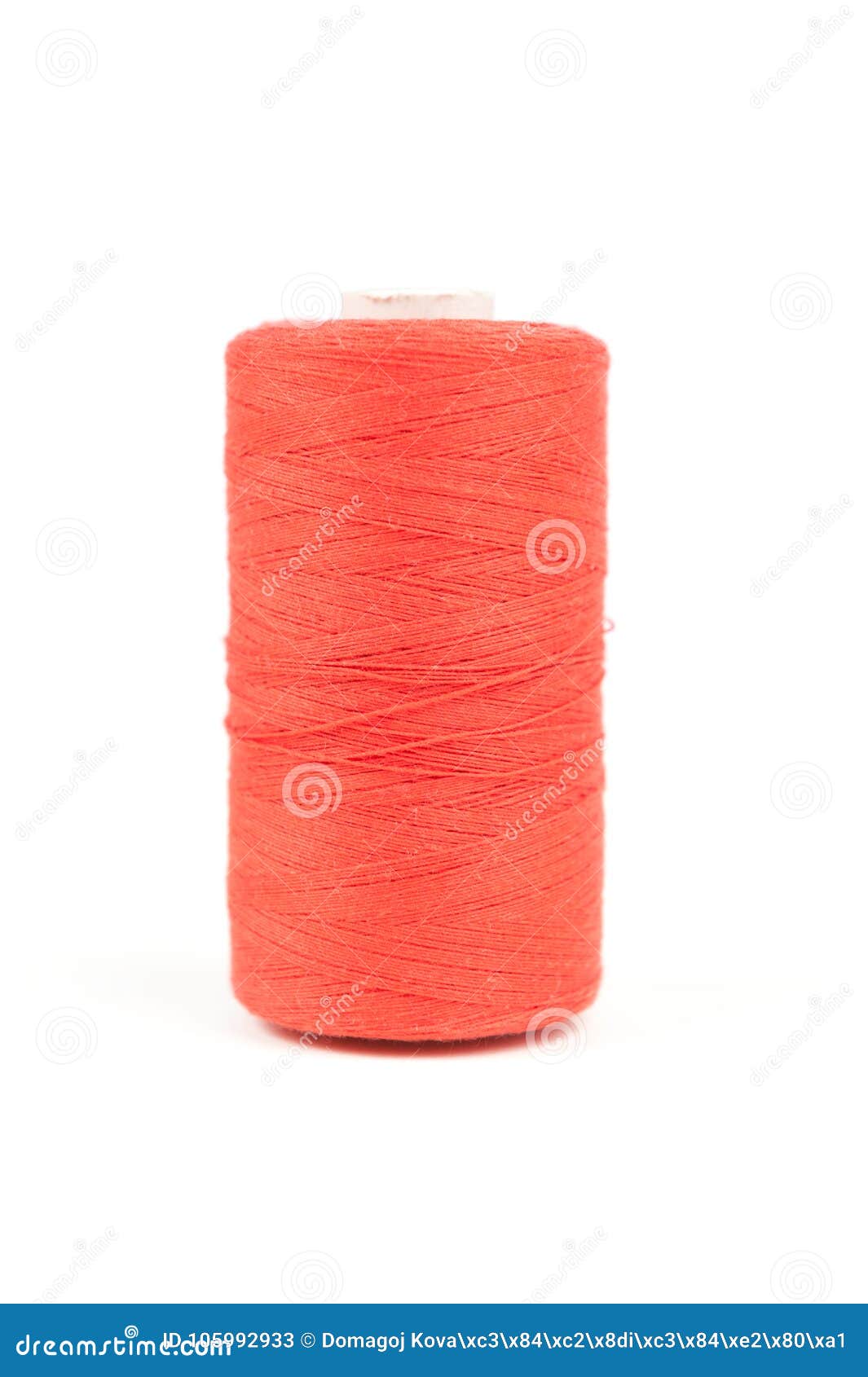 Orange Spool of Thread on White Background Stock Image - Image of small ...