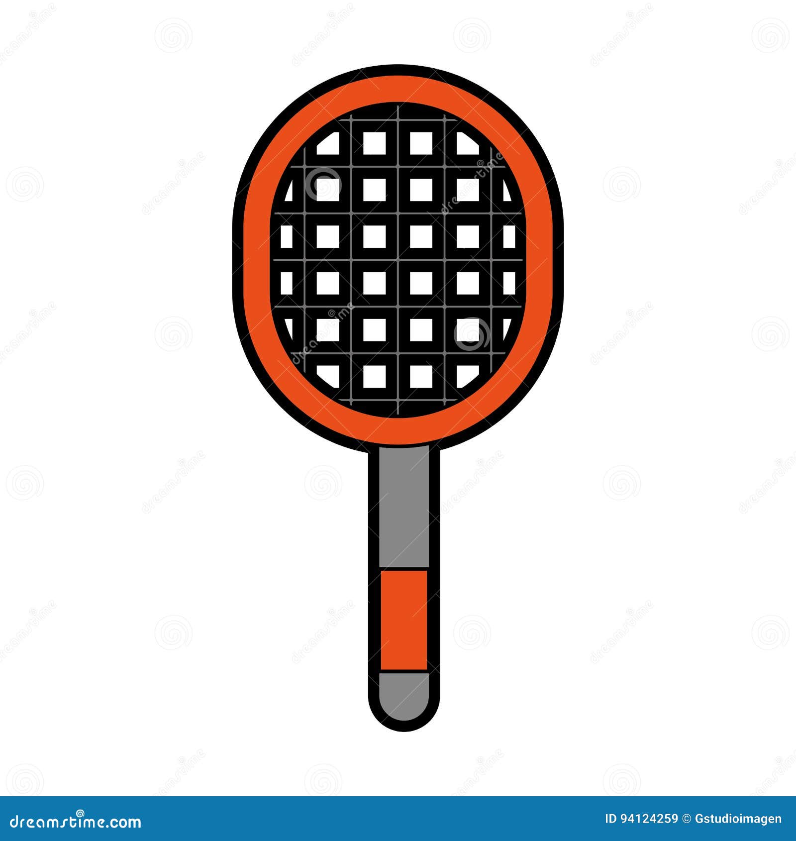 Orange Sport Racket Cartoon Stock Vector - Illustration of badminton ...