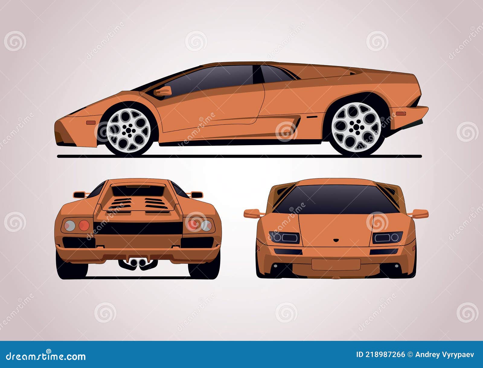 Orange sports car stock vector. Illustration of orange - 218987266