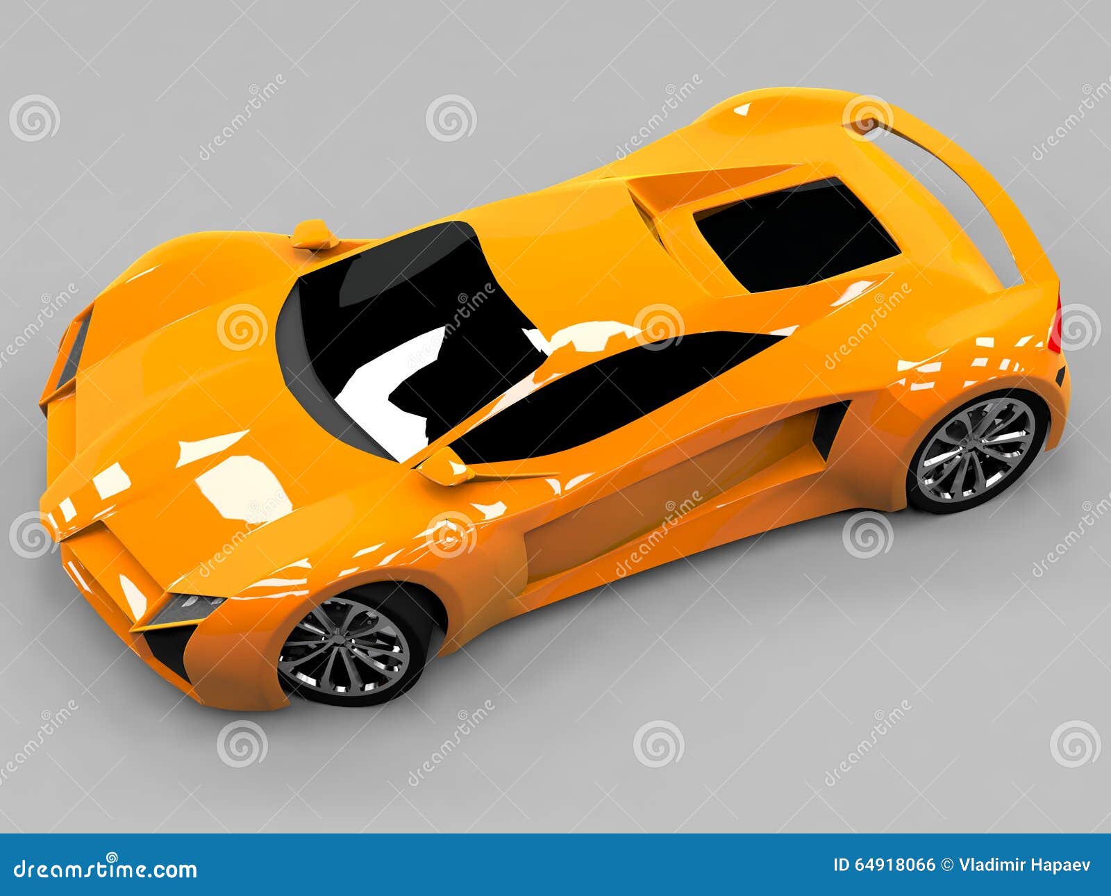 Orange Sports Car Premium. Conceptual Design Stock Illustration ...