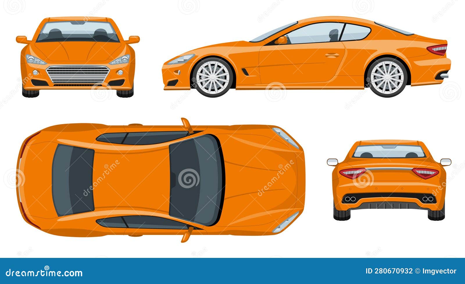 Orange Sports Car Speed Flames Trailing Fast Drive Dynamic Design Blue ...