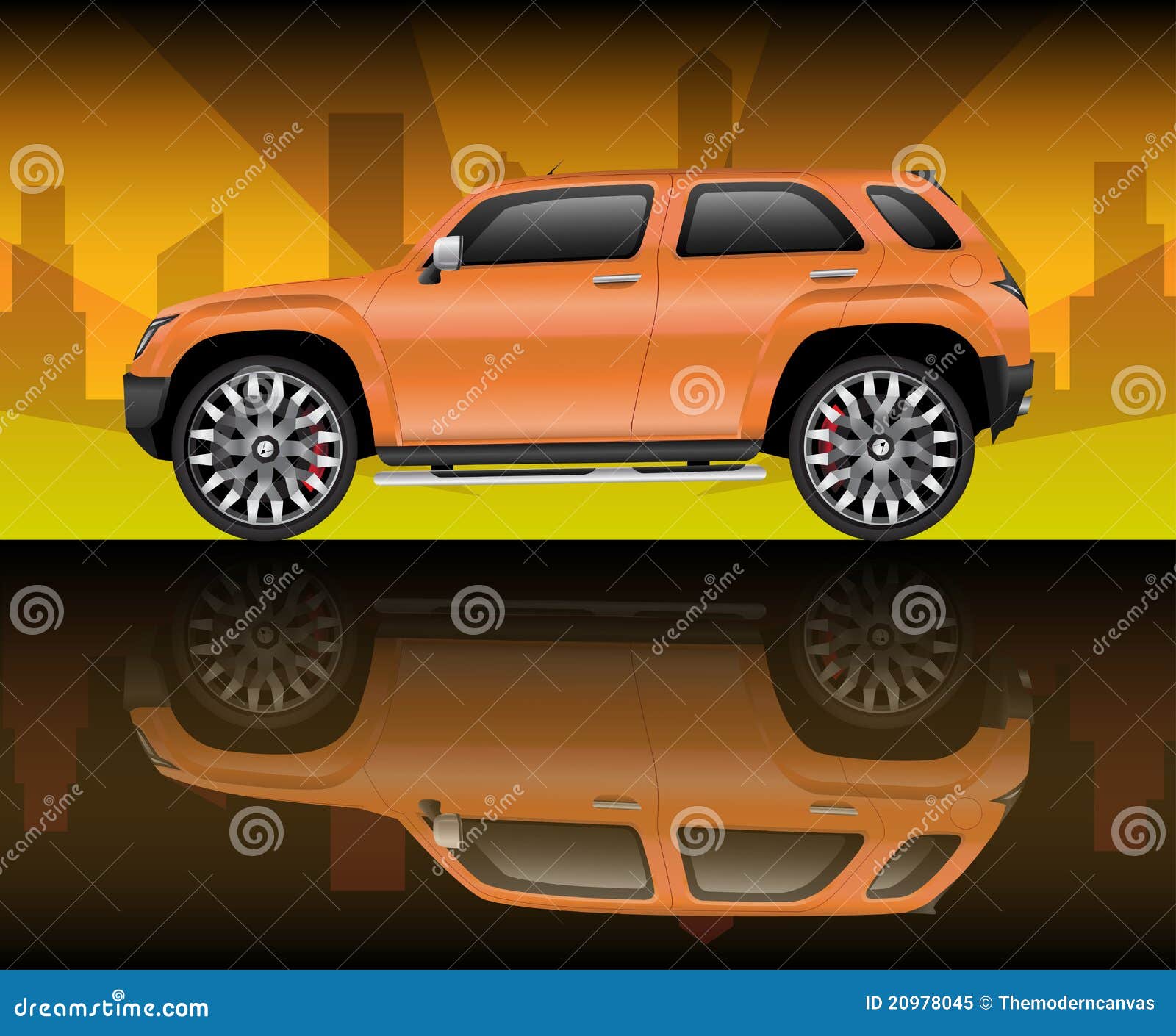 Orange Sports Utility Vehicle Stock Vector - Illustration of design ...