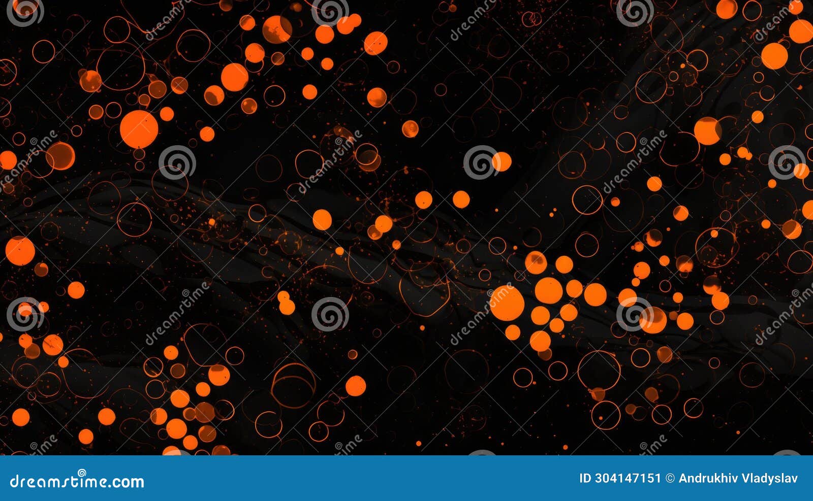 Orange Spots on Black Background, Abstract Illustration Stock ...