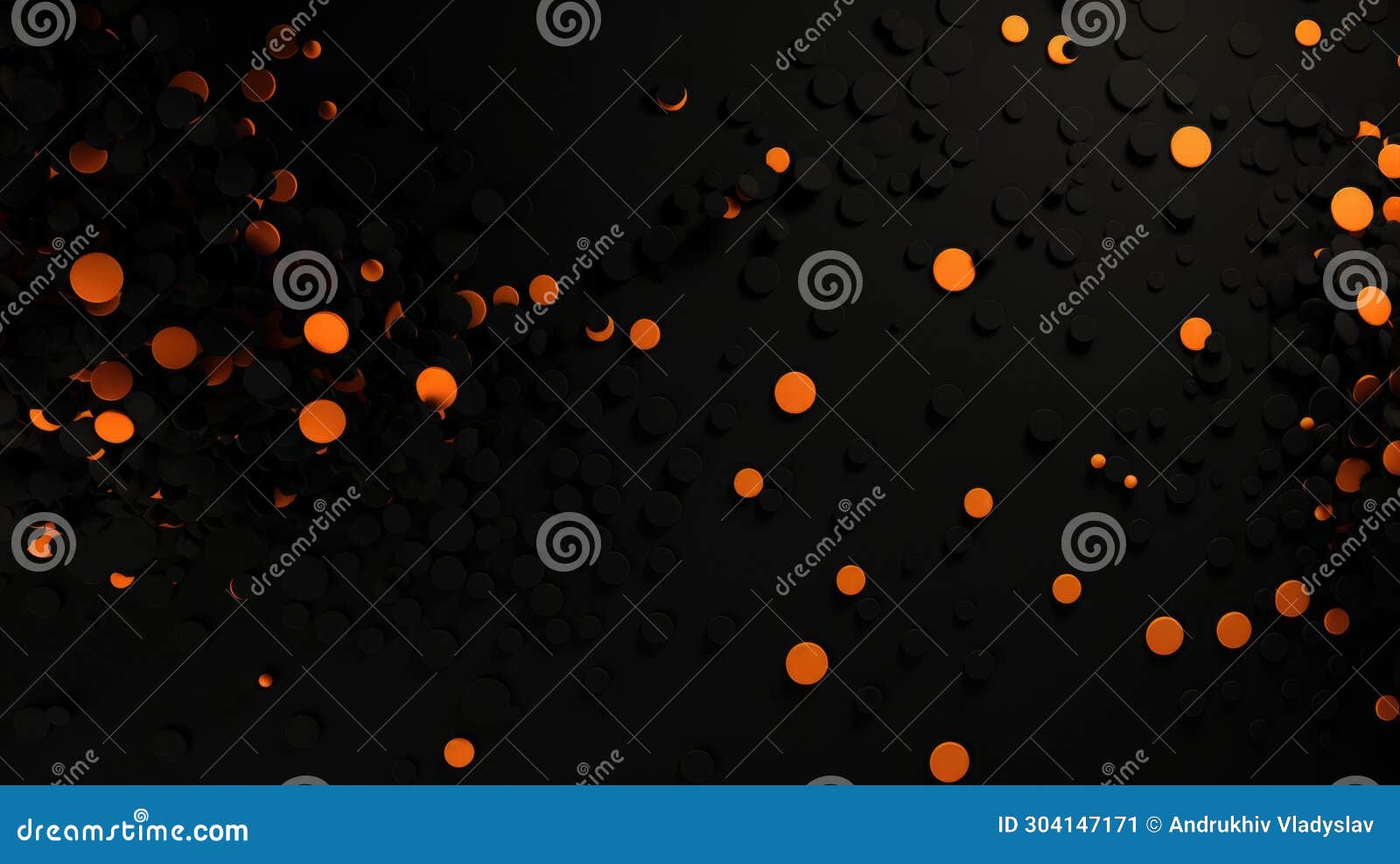 Orange Spots on Black Background, Abstract Illustration Stock Image ...