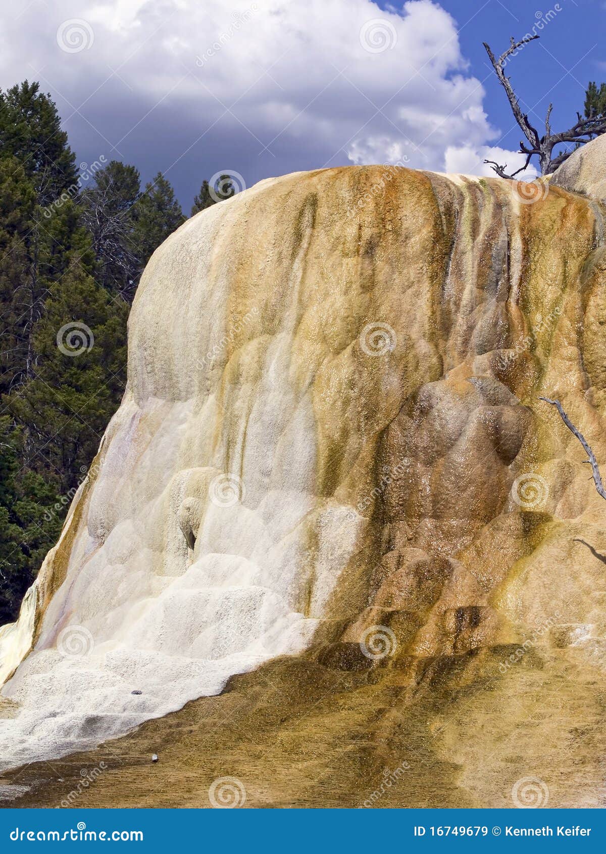 Orange Spring Mound Yellowstone Closeup Stock Image - Image of steam ...