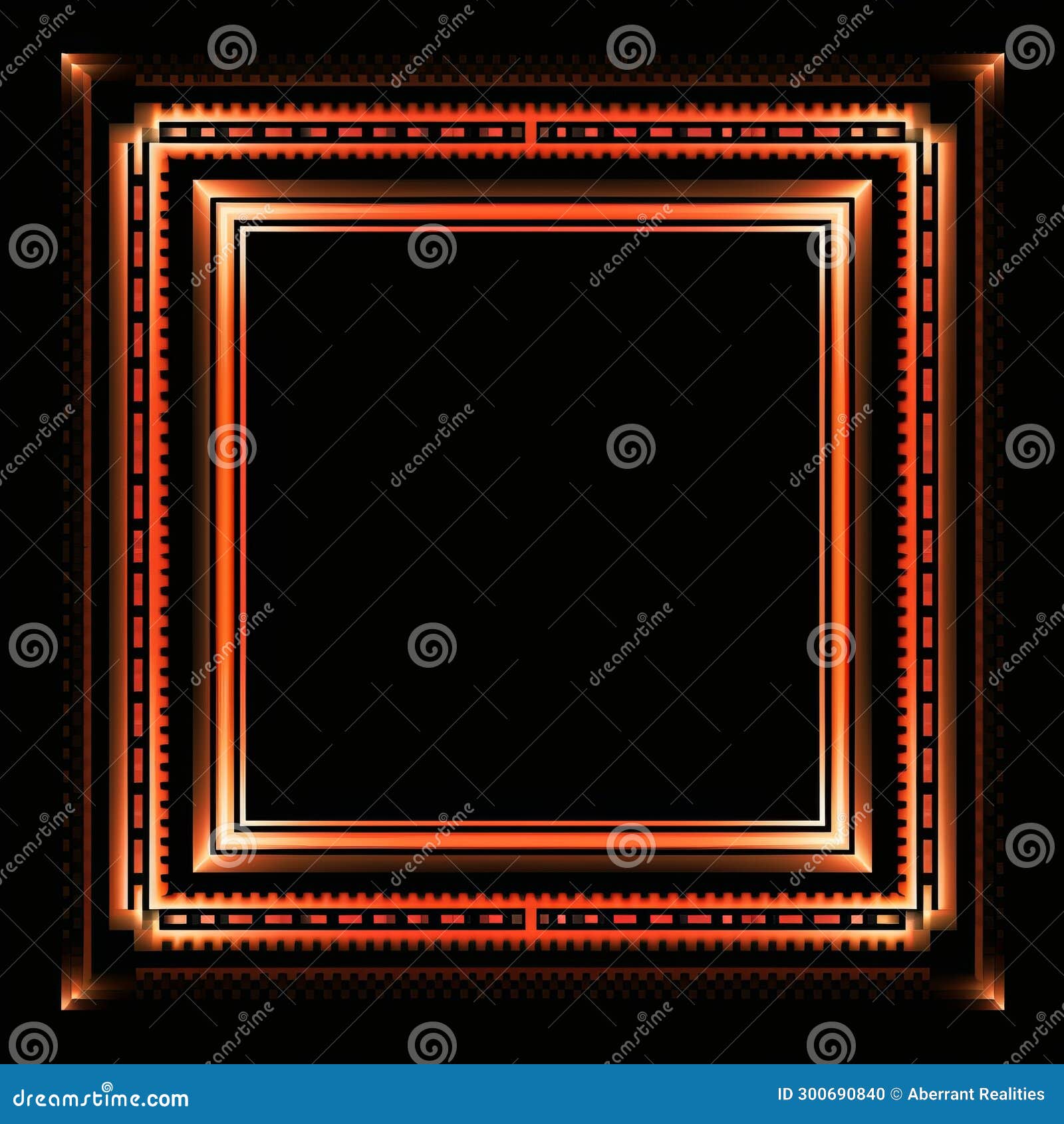 An Orange Square Frame on a Black Background Stock Illustration ...