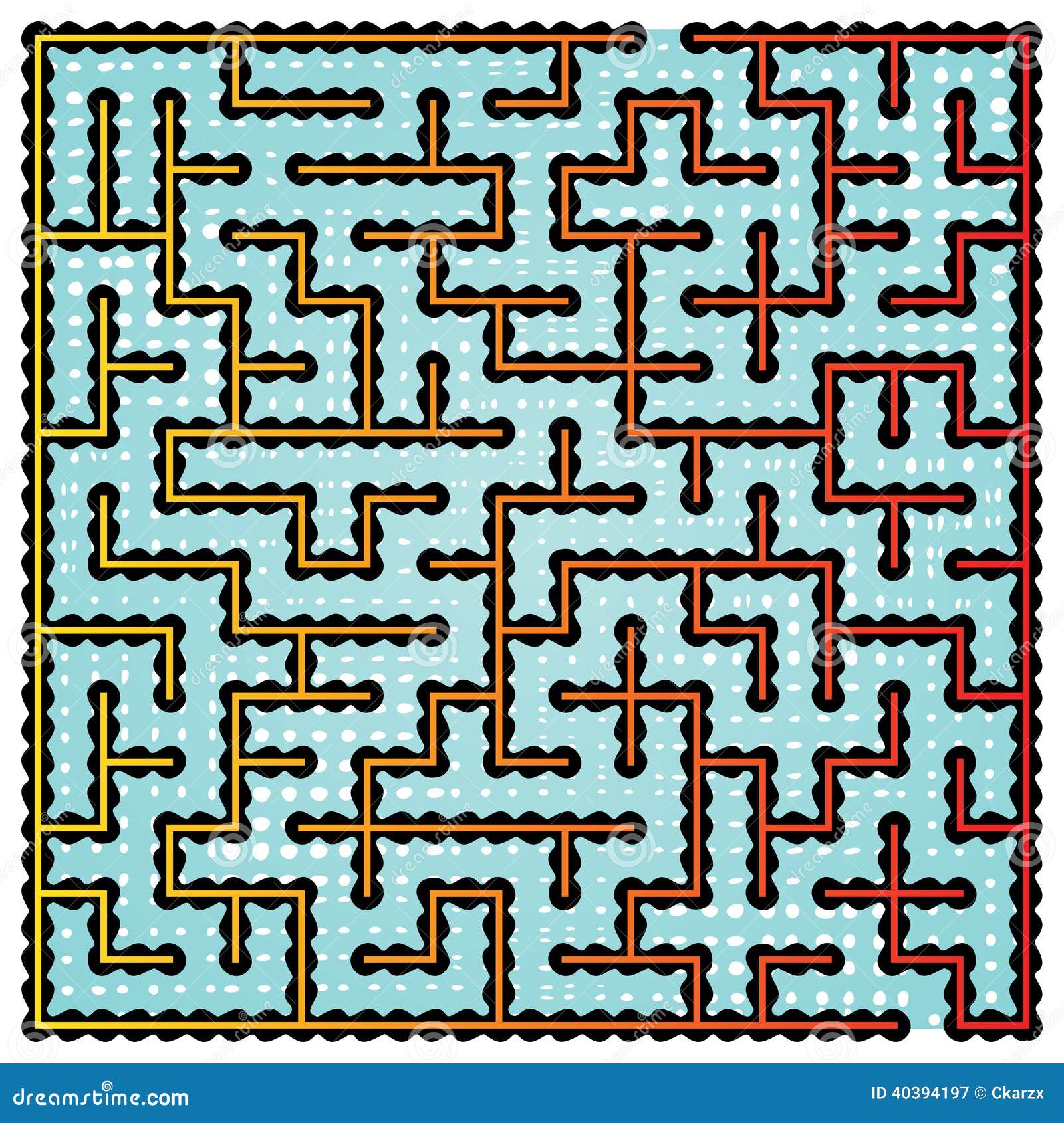 Orange square maze stock vector. Illustration of exit - 40394197