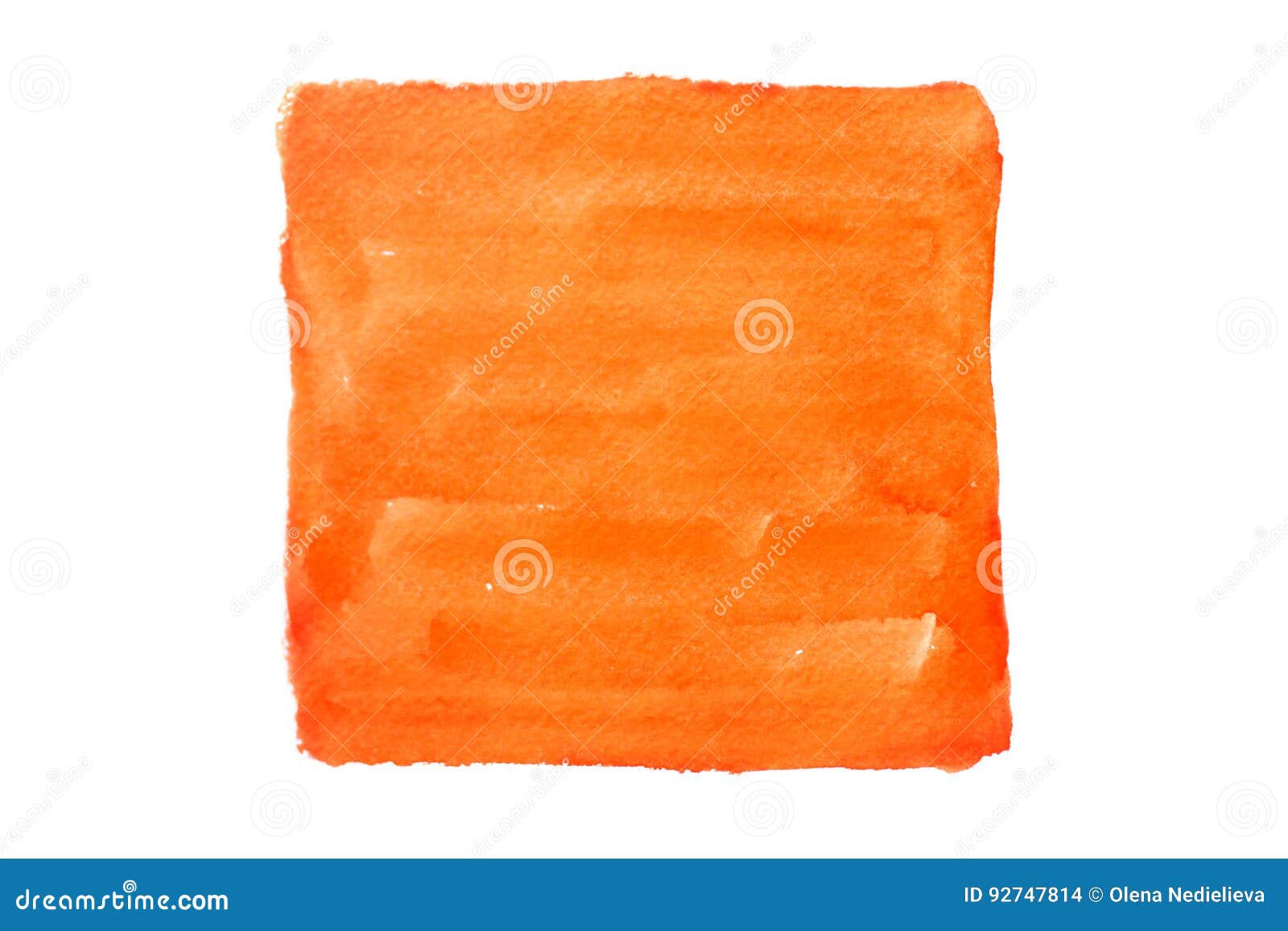 Orange Square Painted Watercolor on White Background Stock Photo ...