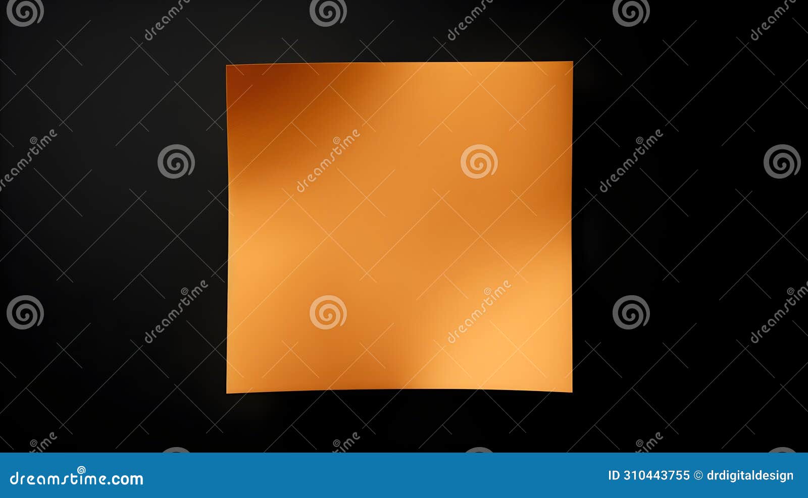 Orange Square Paper Note on a Black Background. Brainstorming Template ...