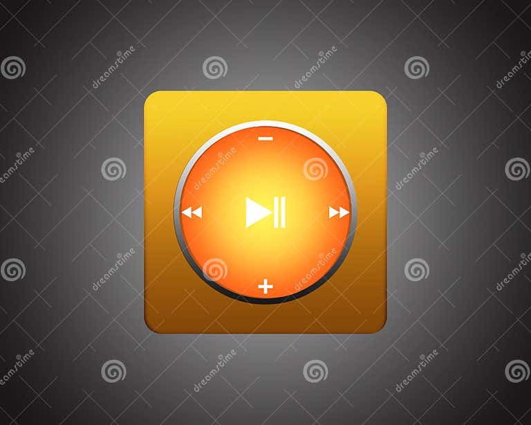 Orange Square Player on Dark Background Stock Illustration ...
