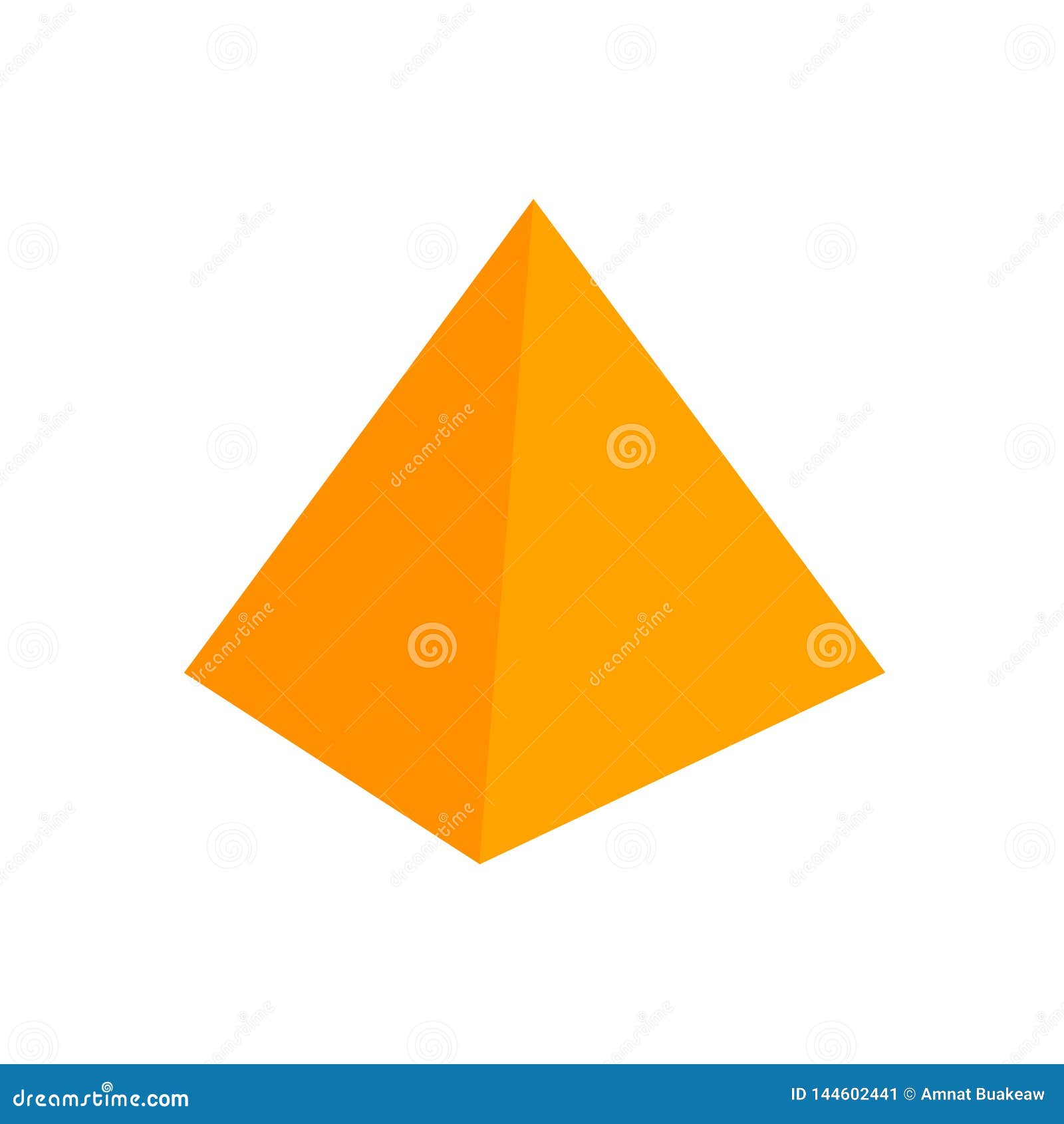 Orange Square Pyramid Basic 3d Simple Shapes Isolated on White ...