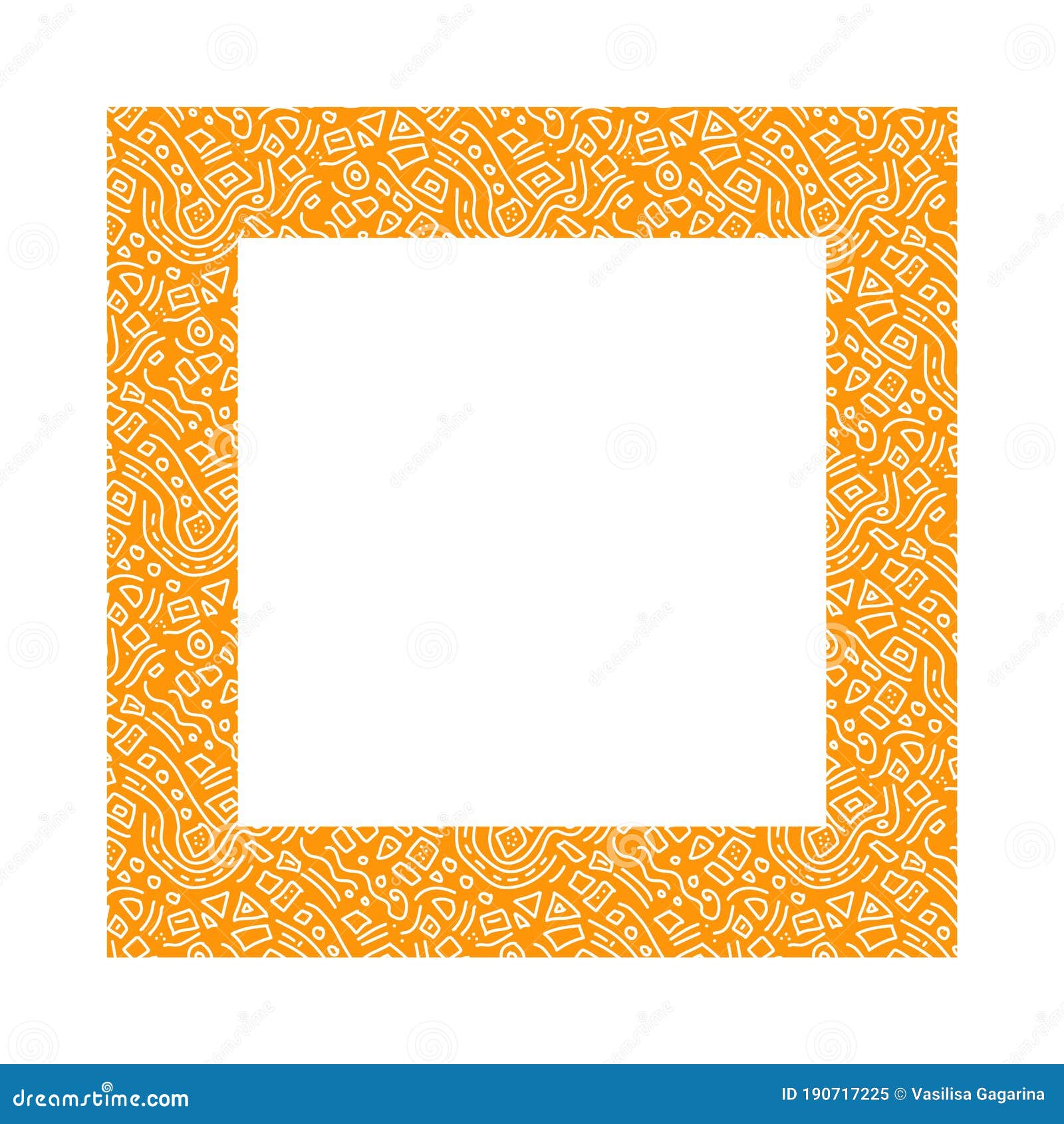Orange Square with White Doodle-style Doodles.Interesting Unusual ...