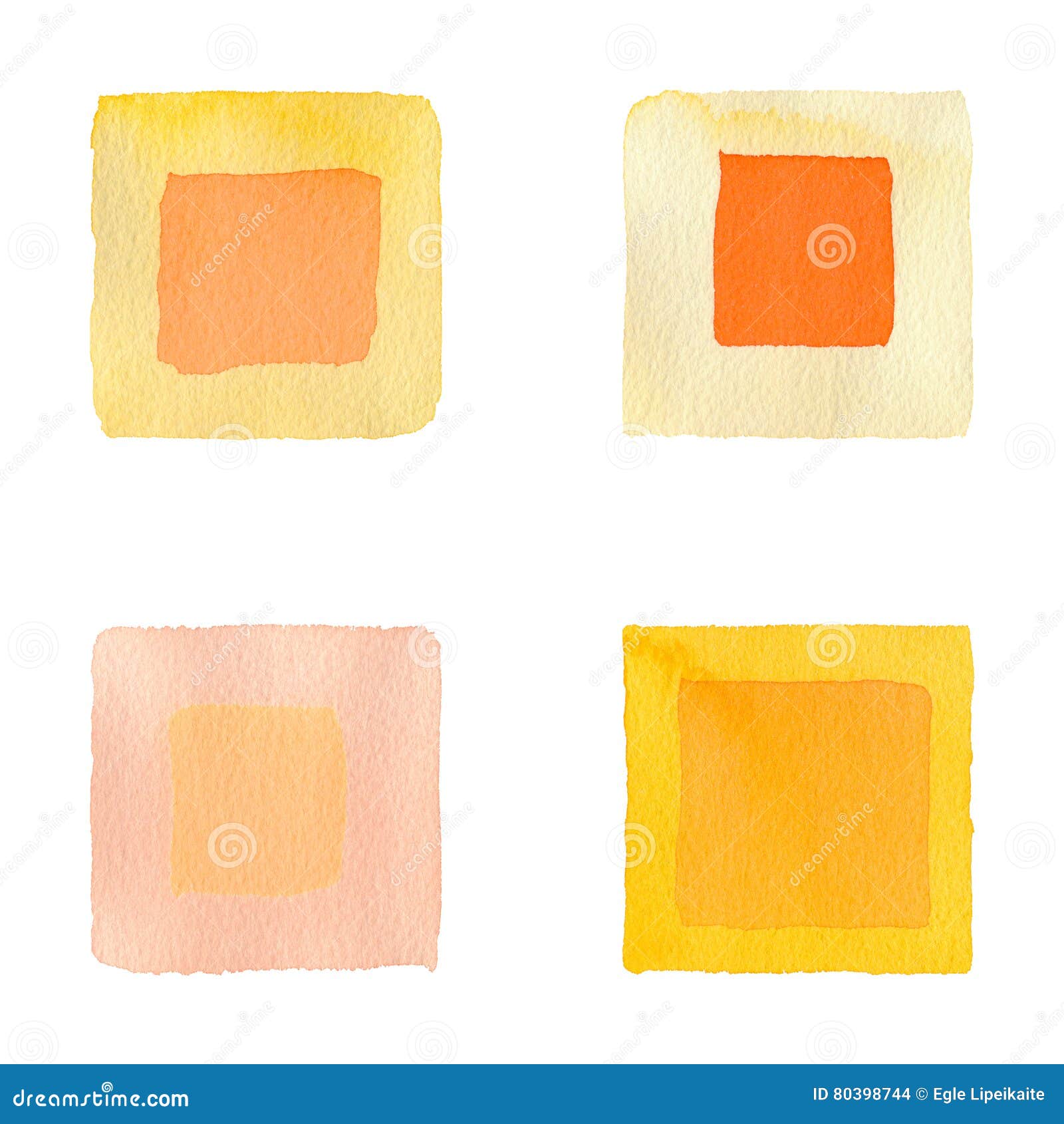 Orange Squares Simple Seamless Watercolor Stock Illustration ...