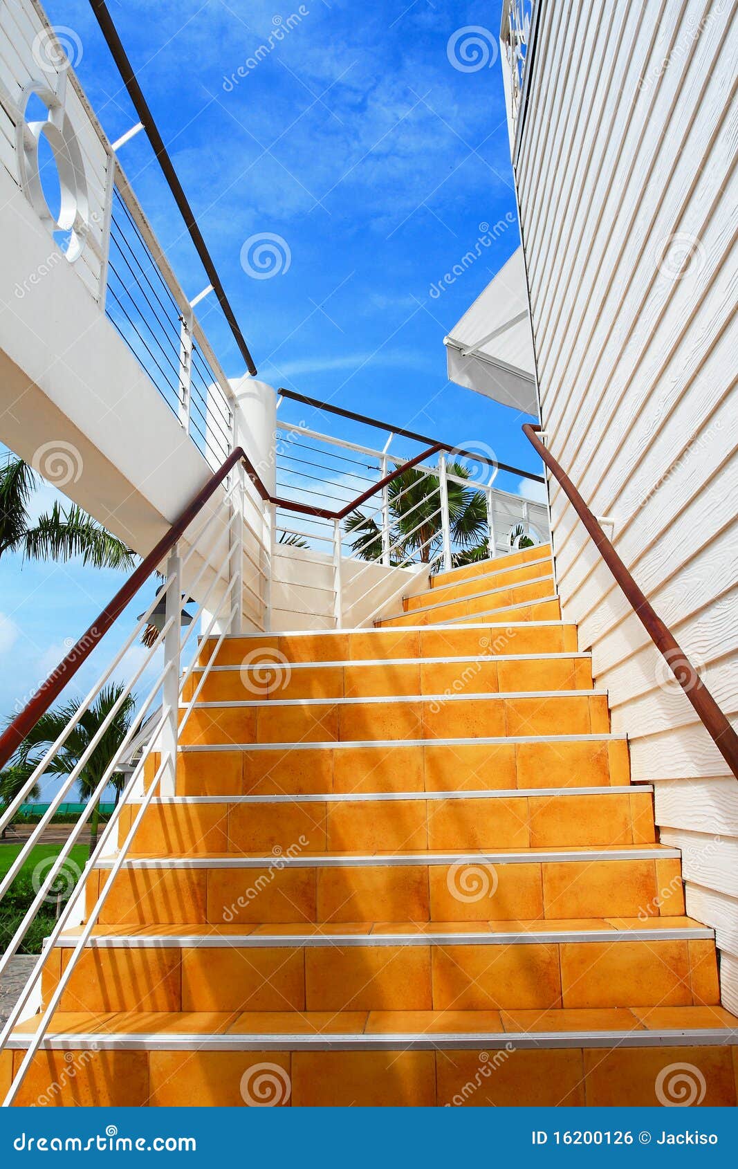 Orange staircase stock photo. Image of upraise, construction - 16200126