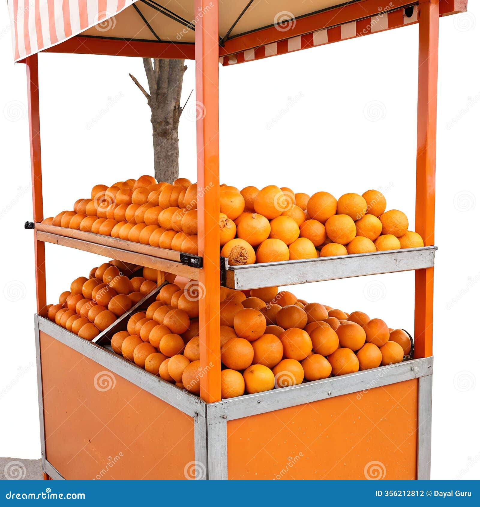 Orange Stand or Cart Isolated on White Background Stock Illustration ...