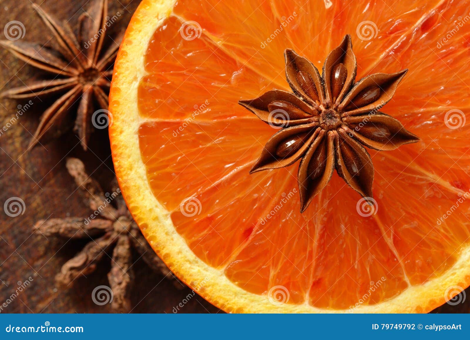 Orange and star anise stock photo. Image of flavor, biological - 79749792