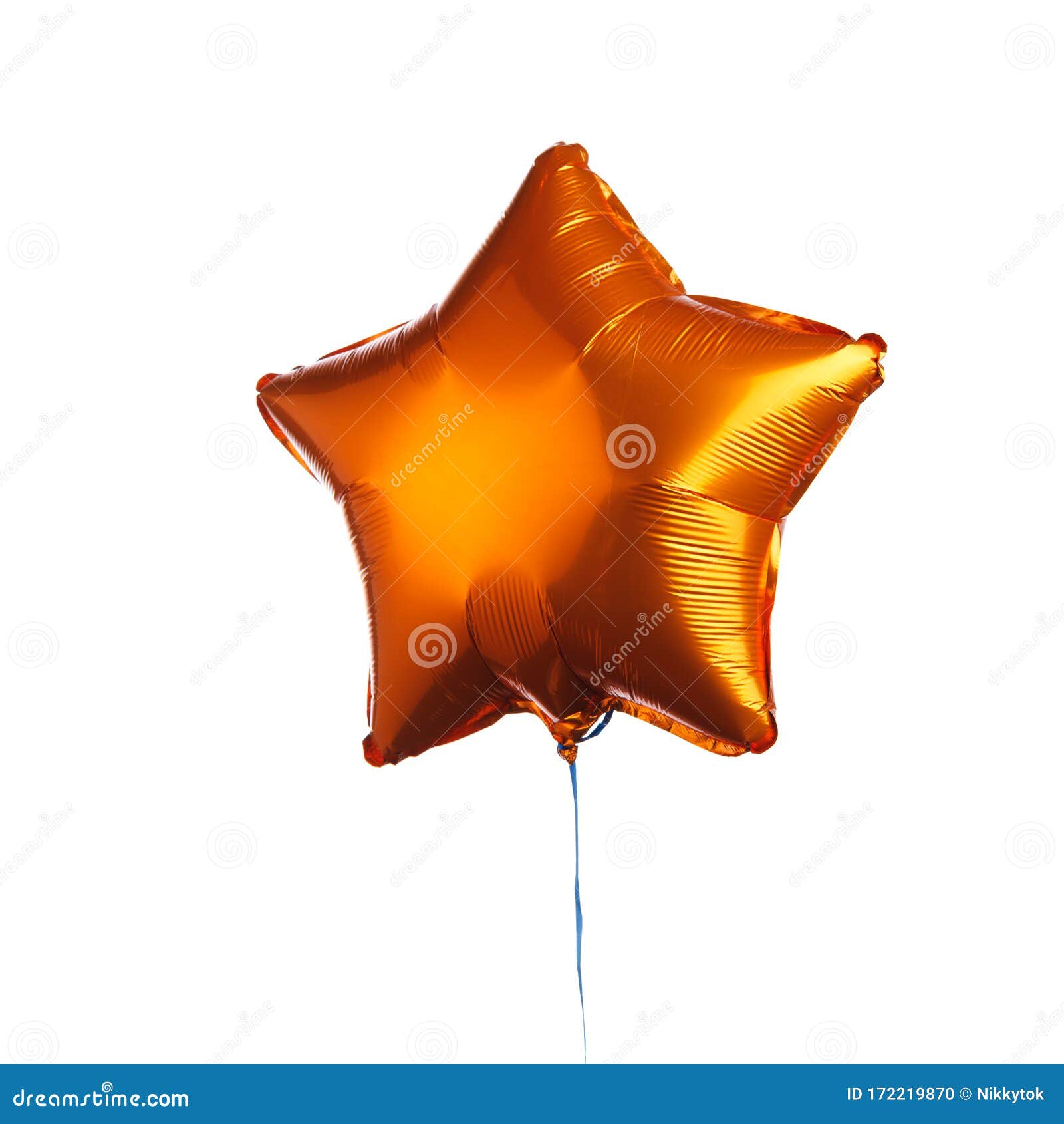 Orange Star Balloon, Isolated on White Stock Photo - Image of birthday ...