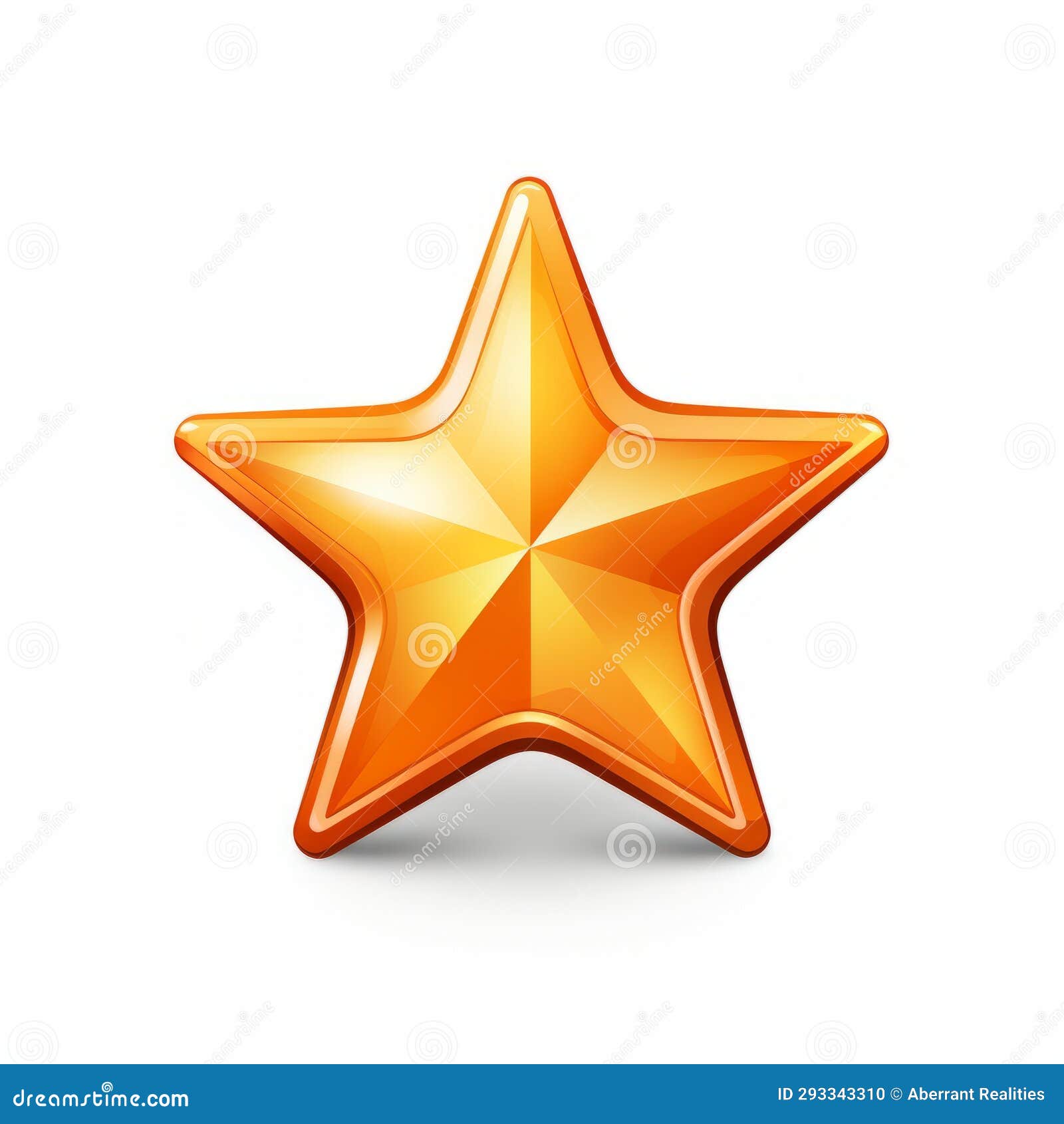 An Orange Star Icon on a White Background Stock Illustration ...