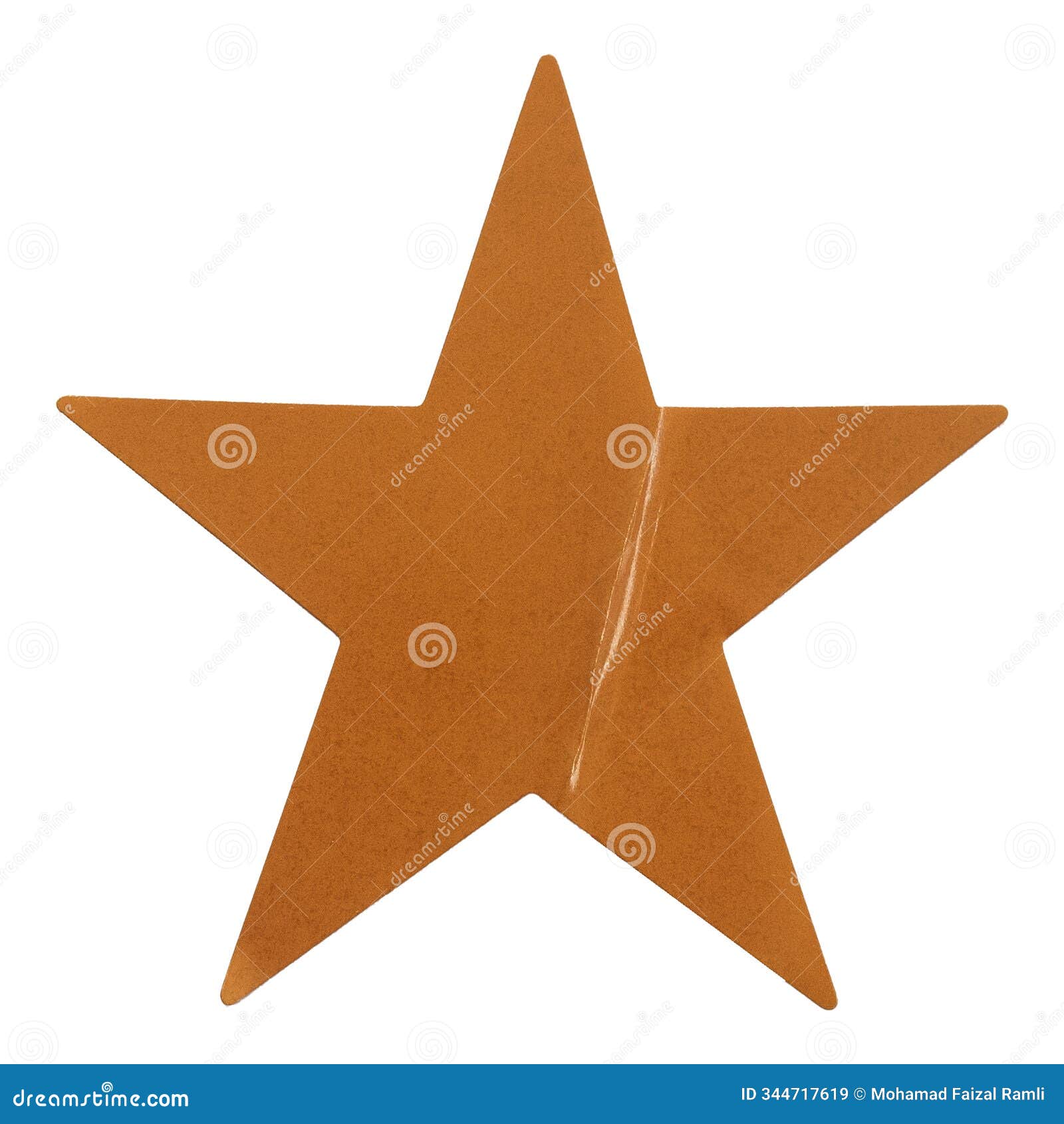 Orange Star Shape Paper Sticker Label Isolated on White Background ...