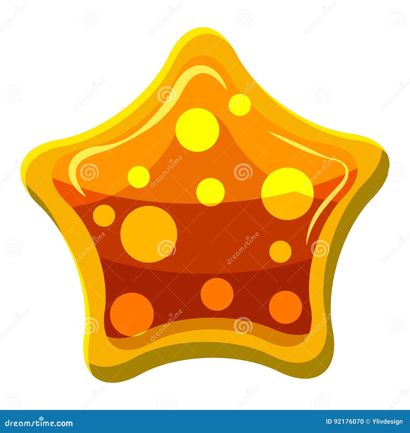 Orange Star Shaped Candy Icon, Cartoon Style Stock Vector ...