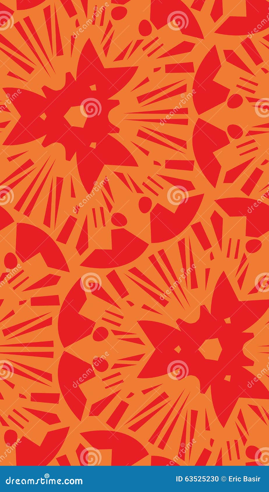 Orange Starburst Repeating Pattern Stock Illustration - Illustration of ...