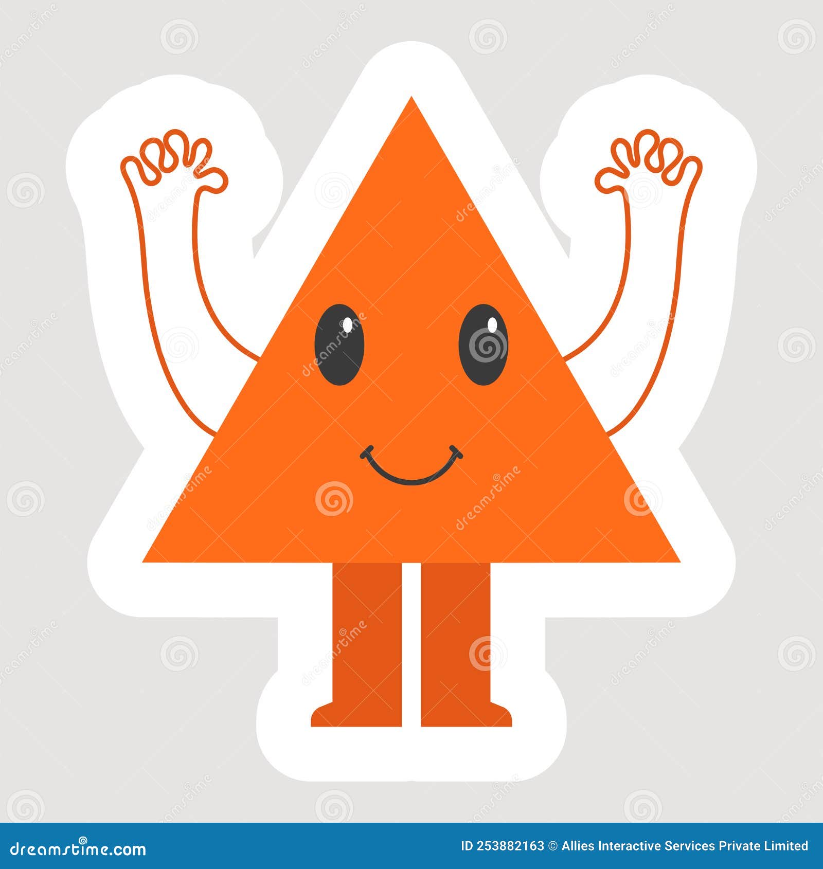 Triangle Cartoon Character Sticker Vector Illustration | CartoonDealer ...