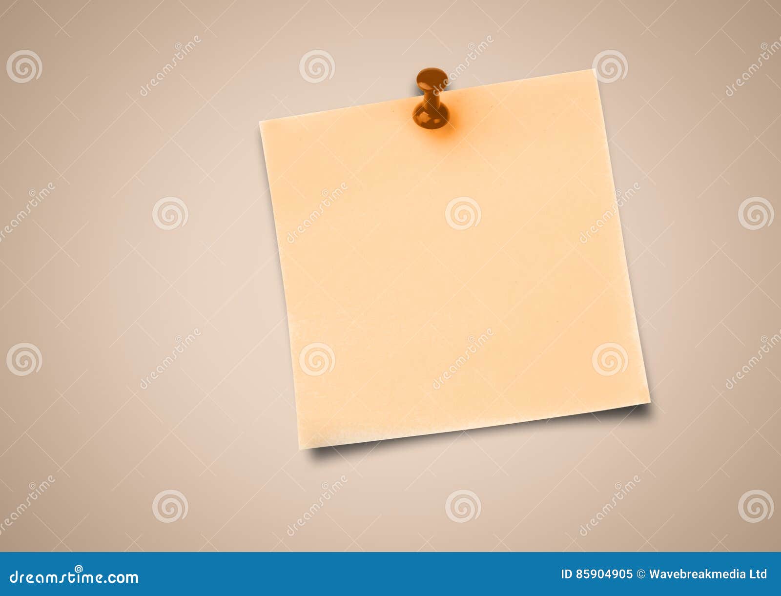 Orange Sticky Note Against Cream Background Stock Image - Image of ...