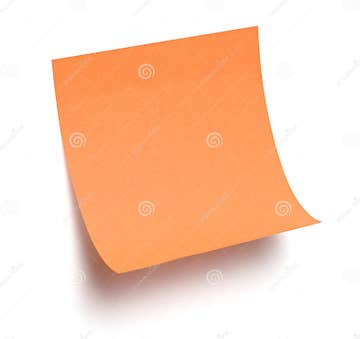 Orange Sticky Note on White Stock Photo - Image of isolated, angle: 5195830