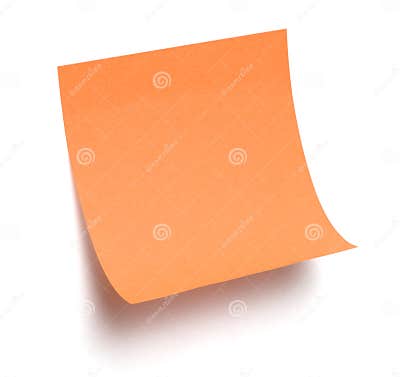 Orange Sticky Note on White Stock Photo - Image of isolated, angle: 5195830
