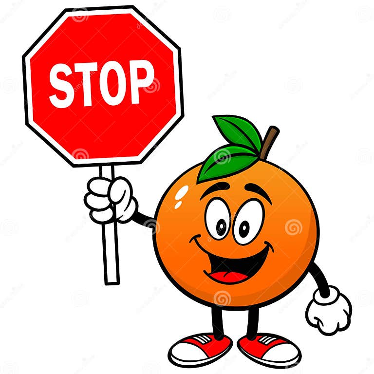 Orange with Stop Sign stock vector. Illustration of design - 72946484