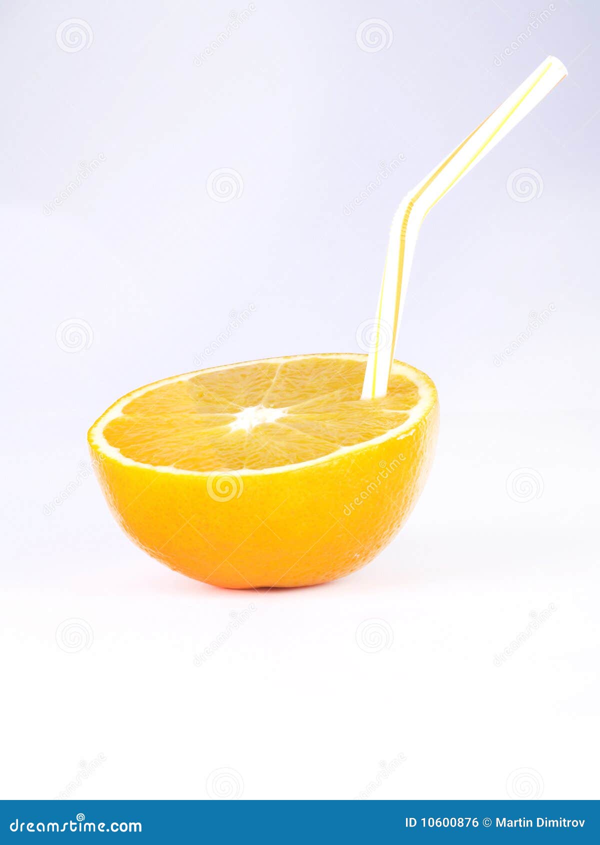 Orange with a straw stock photo. Image of fruit, isolated - 10600876