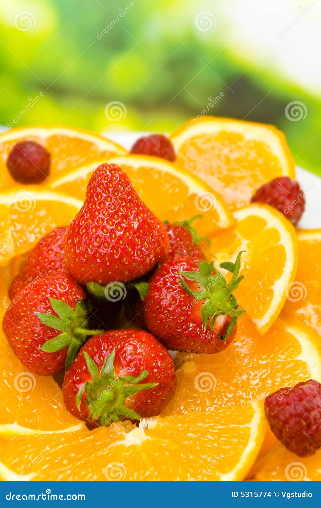 Orange, Strawberry and Raspberry Stock Photo - Image of orange, close ...