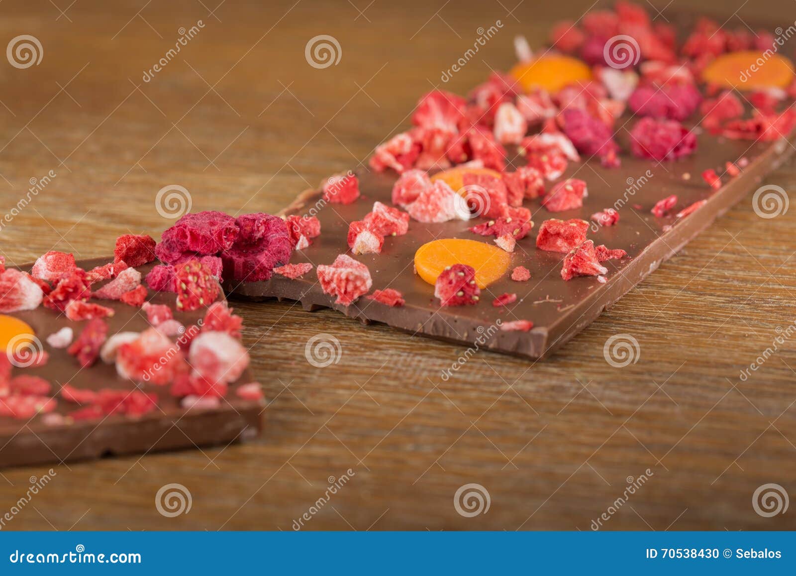 Orange, Strawberry and Raspberry Milk Chocolate Stock Photo - Image of ...